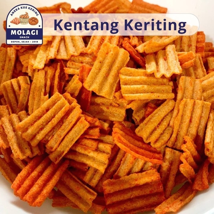 Jual Keripik Kentang Keriting rasa Pedas Balado 250 Gram - Molagi Snack ...