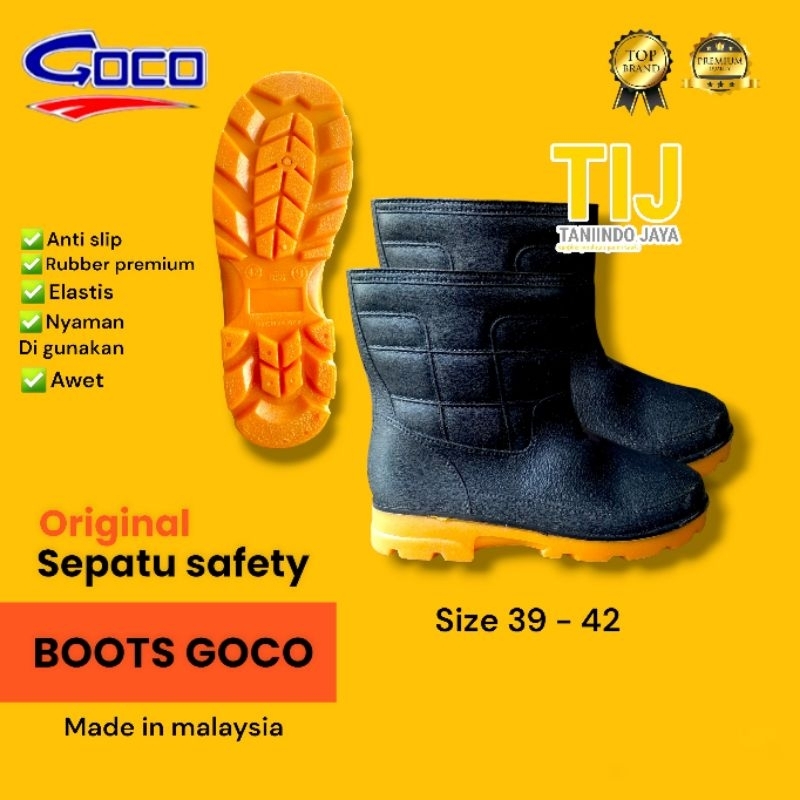 Jual sepatu boots safety Goco / original made in malaysia | Shopee ...