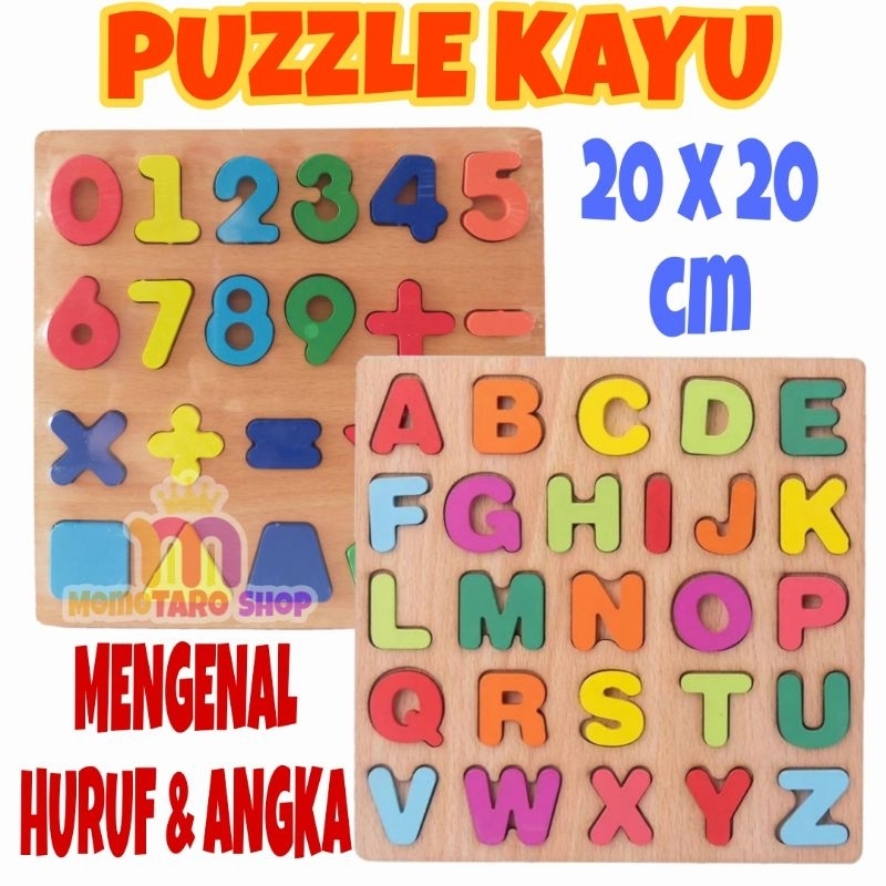 Jual Puzzle Kayu Edukasi Abjad Angka Anak/ Mainan Edukasi Anak Abjad ...