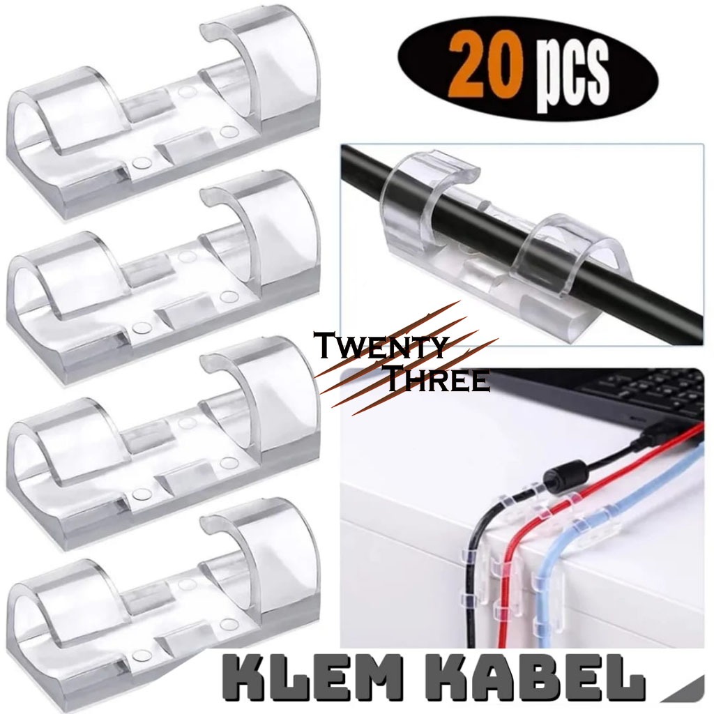 Jual Perapih Penjepit Kabel Tempel Dinding Kabel Klip Double Lem ...