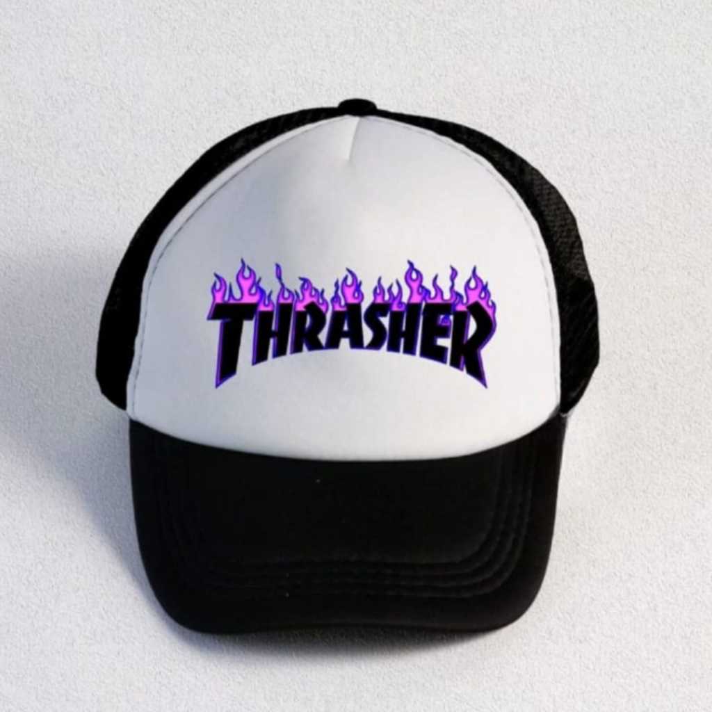 Jual Promo 11 Topi Jaring Trucker Caps THRASHER Sablon Full Printing ...