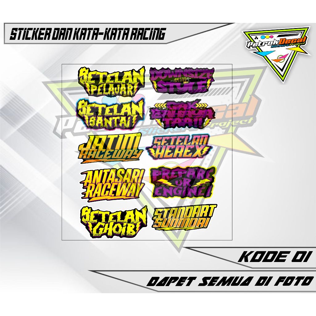 Jual STIKER PACK KATA KATA RACING/ STIKER PACK VIRAL / STIKER PACK HELM ...