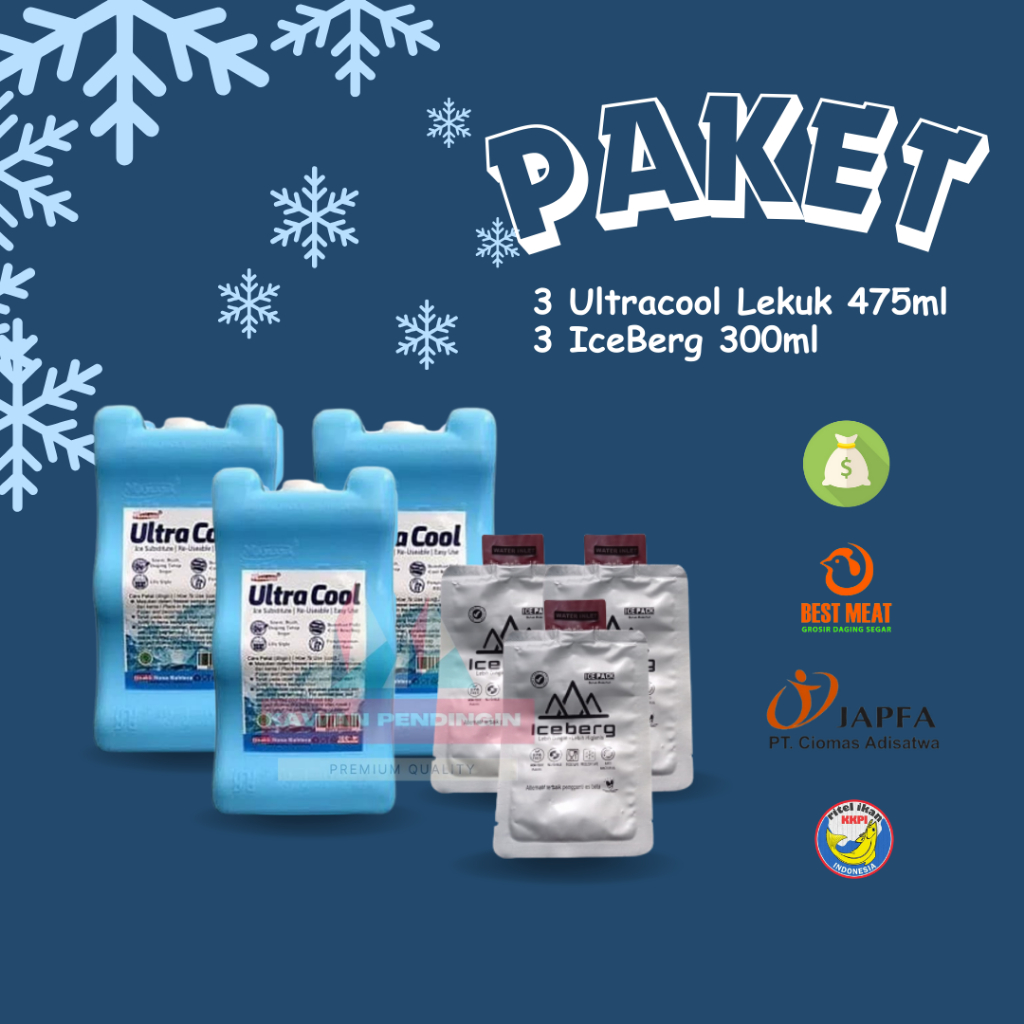 Jual PAKET 3 LEKUK ULTRA COOL & 3 SACHET ICE BERG ISI 300ML | Shopee ...