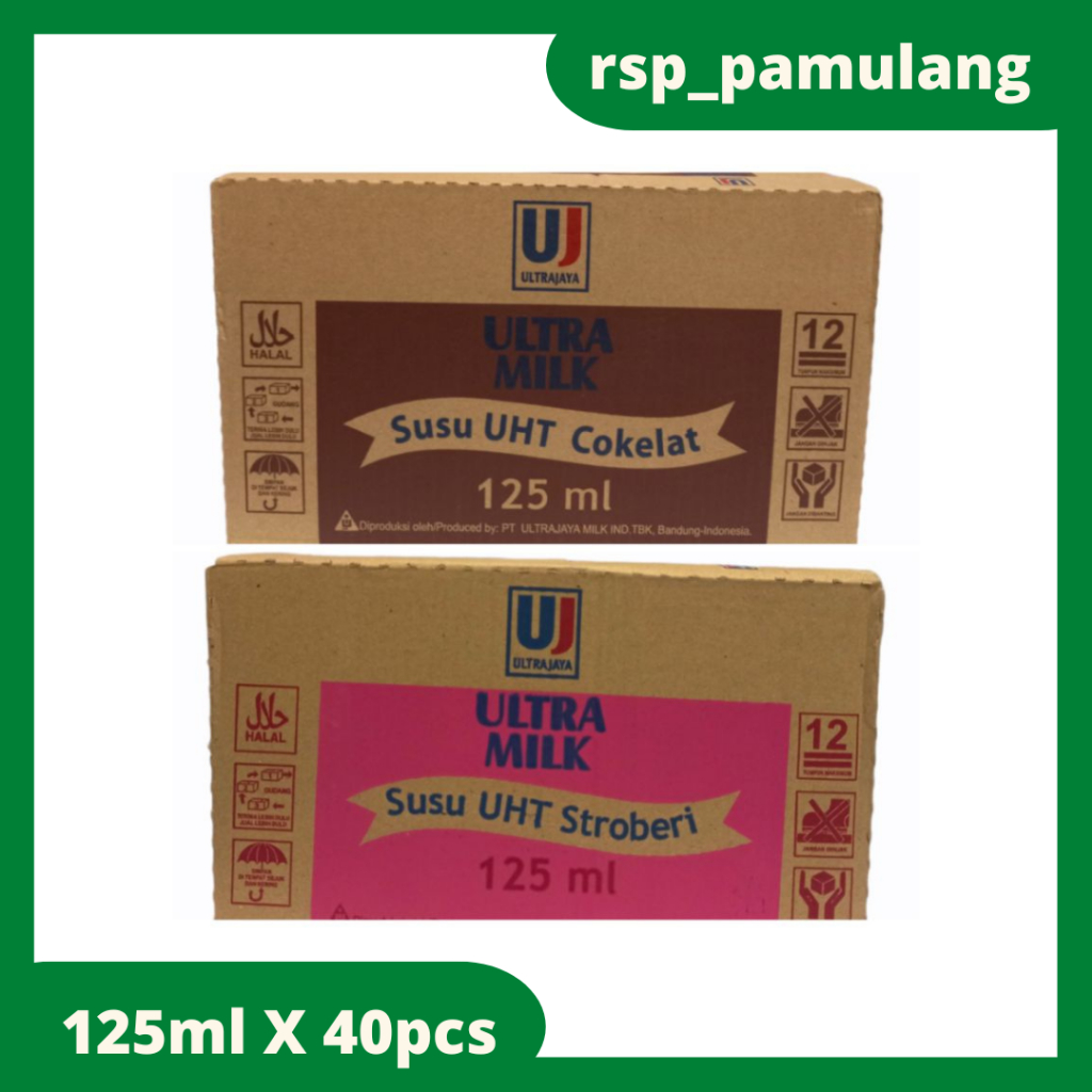 Jual Ultra Milk UHT 125ml X 40pcs/ 1 KARTON (Coklat/Stroberi/Full Cream) | Shopee Indonesia