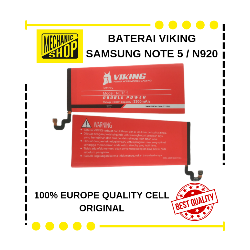 Jual BATERAI SAMSUNG GALAXY NOTE 5 / N920 VIKING ( DOUBLE POWER) | Shopee Indonesia