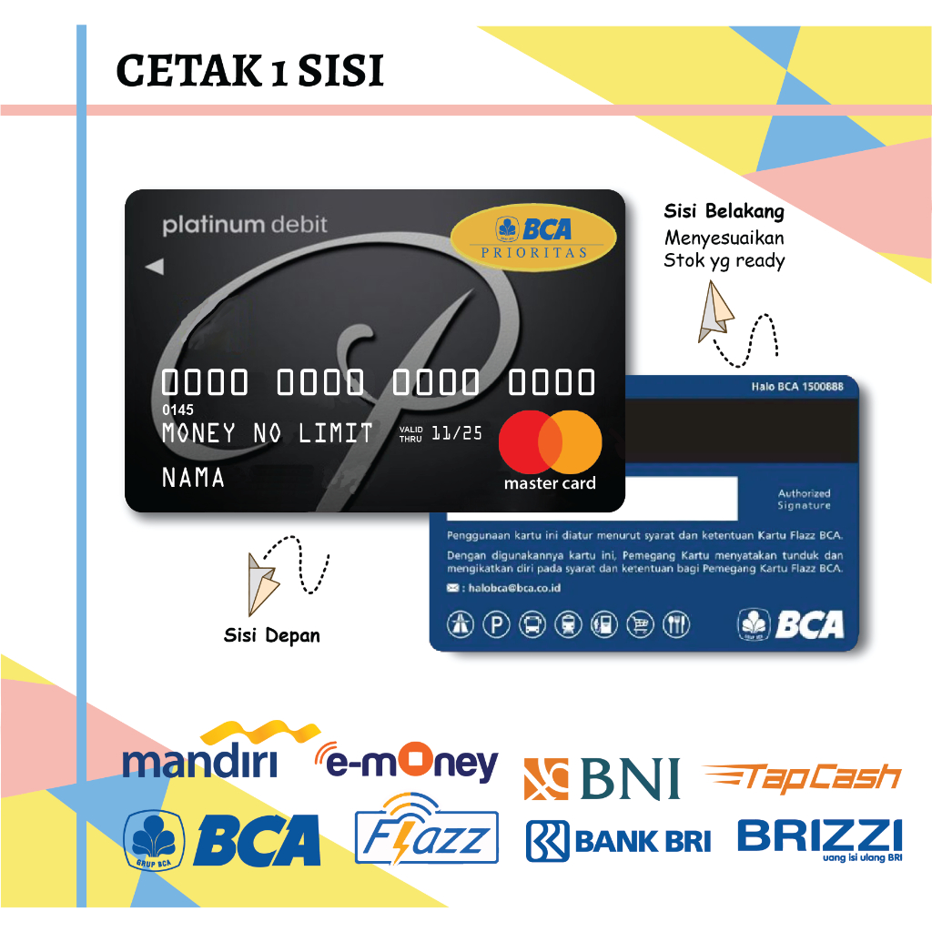 Jual KARTU EMONEY DEBIT CARD BCA PRIORITAS BLACK MANDIRI FLAZZ BCA GEN ...