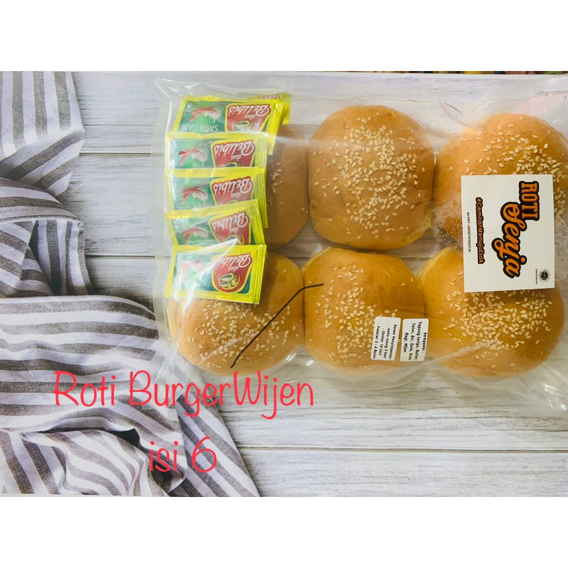 Jual Senja Roti Burger Wijen isi 6 || Enak II Burger Murah II free saos ...