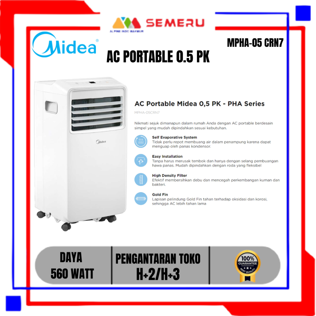 Jual MIDEA AC PORTABLE 0.5 PK MPHA-05 CRN7 DAN 1 PK MPHA-09 CRN7 KHUSUS ...