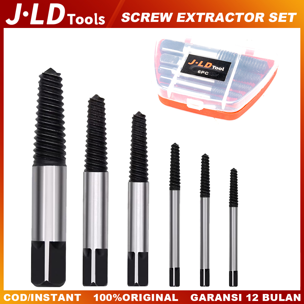 Jual JLD Screw Extractor Set 5-6Pcs Mata obeng Alat Pembuka Baut Rusak ...