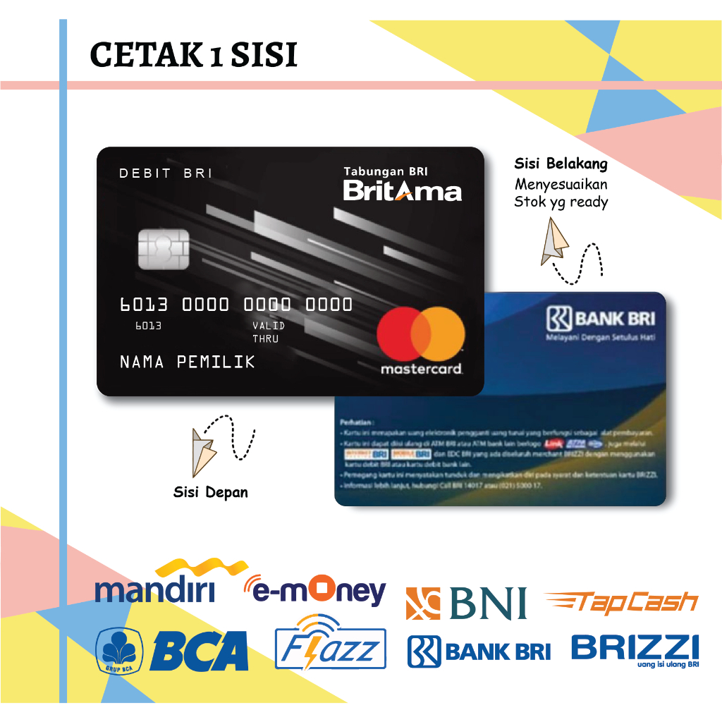 Jual KARTU EMONEY DEBIT CARD BRI BRITAMA BLACK MANDIRI FLAZZ BCA GEN 2 ...