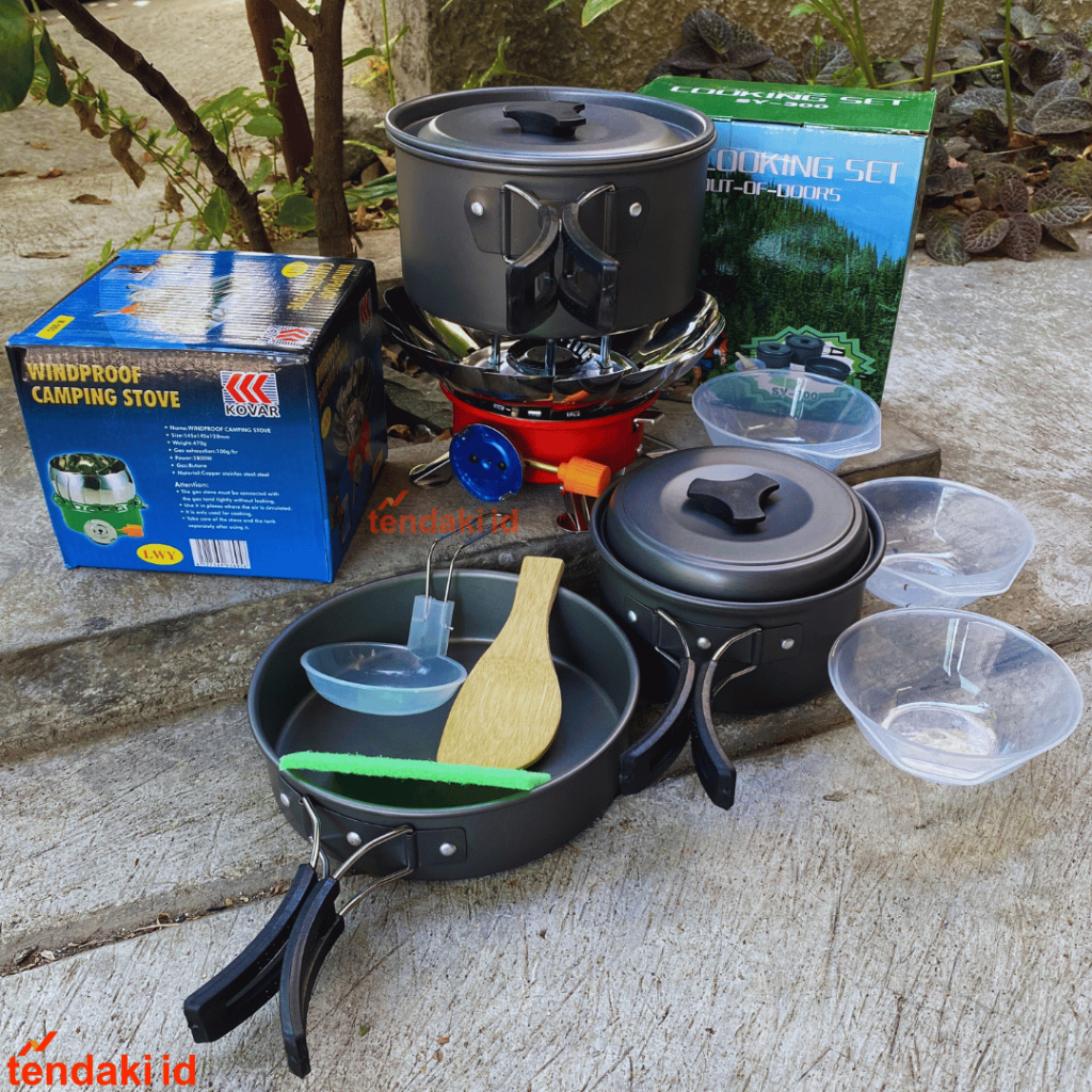 Jual Paket Cooking Set SY 200 + Kompor Mawar / Kompor Gas Mini / Kompor WP / Kompor Windproof ...
