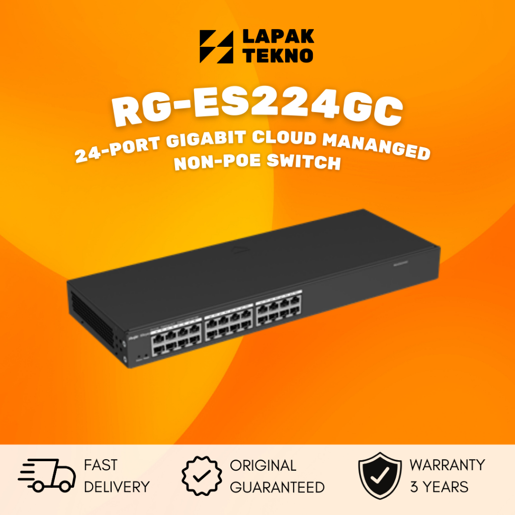 Jual RG-ES224GC RUIJIE REYEE 24 PORT GIGABIT CLOUD MANAGED NON POE ...