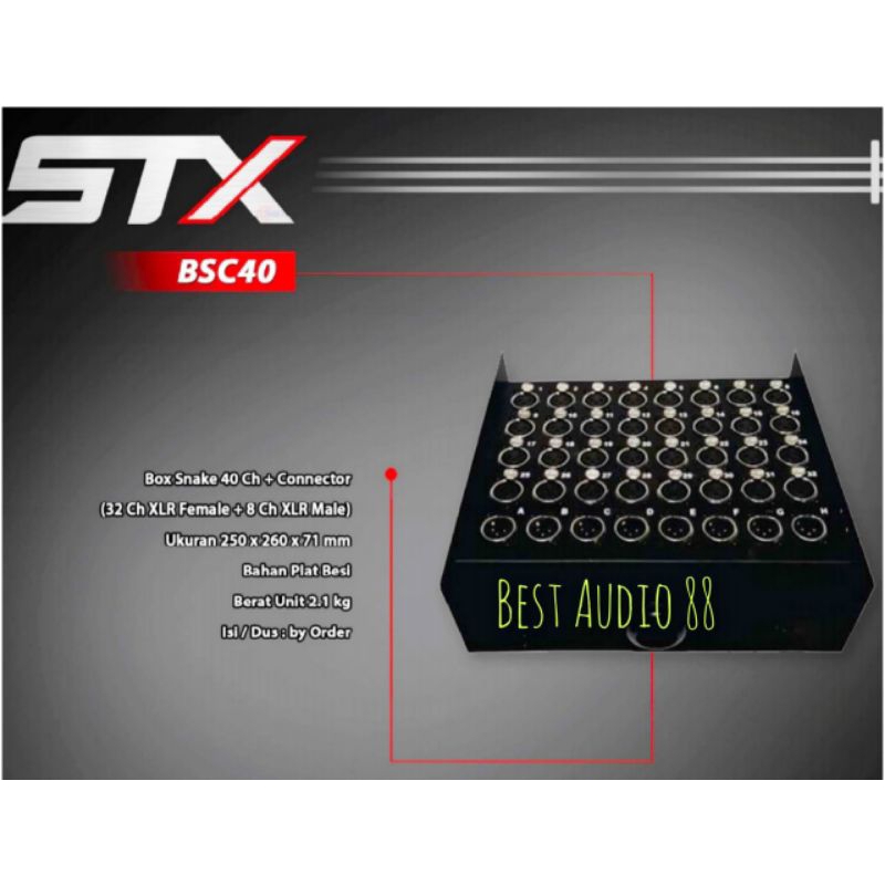 Jual Bok snake STX BSC40 40 channel plus socket cannon XLR | Shopee Indonesia