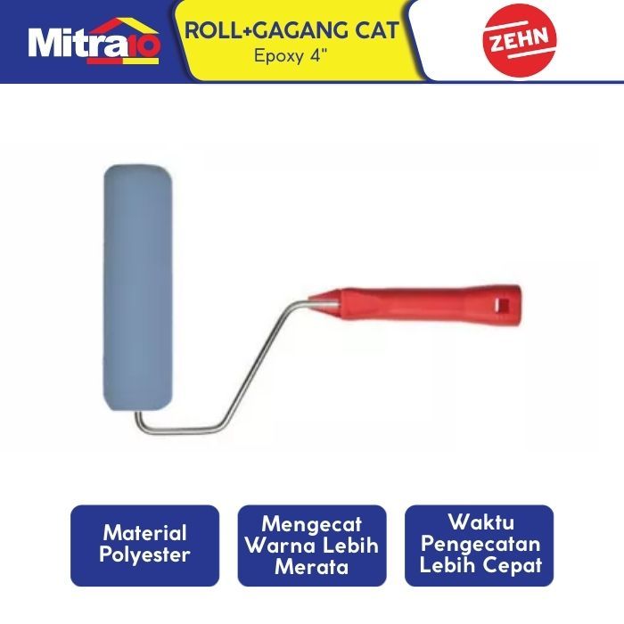 Jual Rol Cat Epoxy Zehn 4 Inch Gagang Biru - Epoxy Roller | Shopee ...