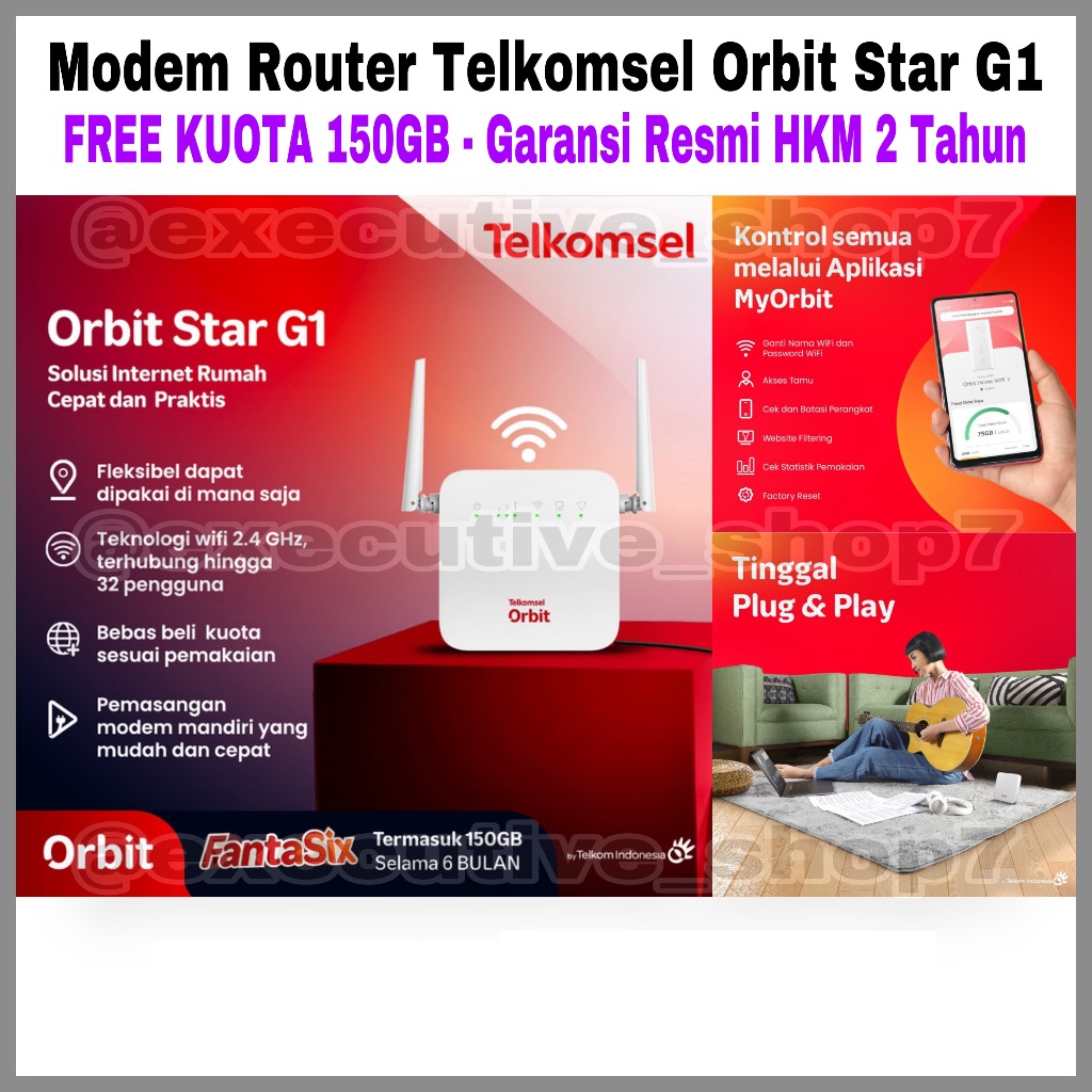 Jual Modem Router Telkomsel Orbit Star G1 - FREE KUOTA 150GB - Garansi ...