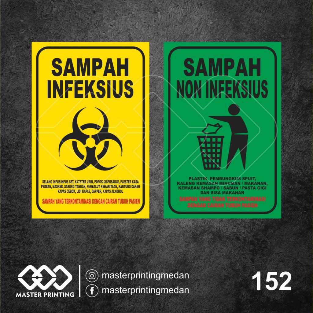 Jual 152 - Stiker Sampah Infeksius dan Non Infeksius, Sampah Medis dan ...