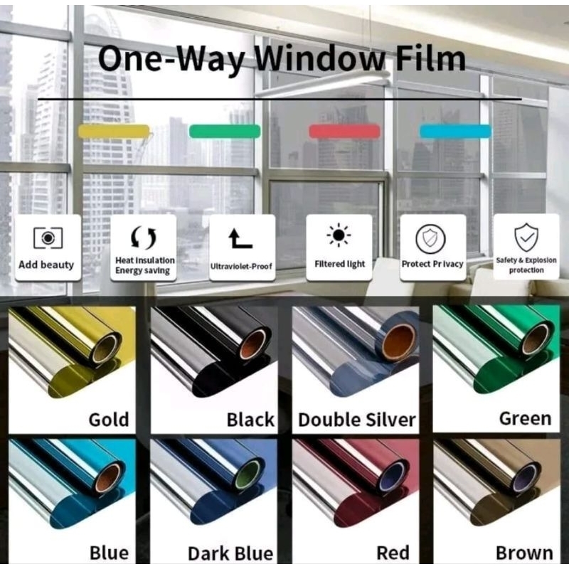 Jual STICKER KACA JENDELA KACA FILM ONE WAY SATU ARAH KACA FILM PEREDAM ...