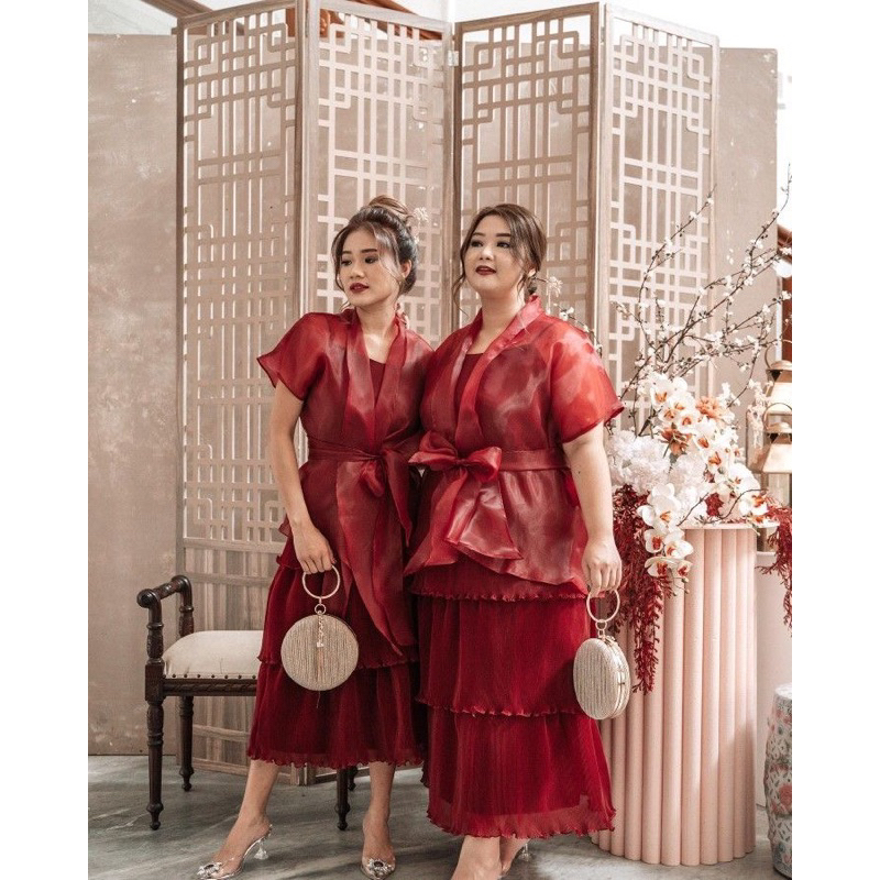Jual DRESS GAUN ORGANZA DRESS cheongsam | Shopee Indonesia