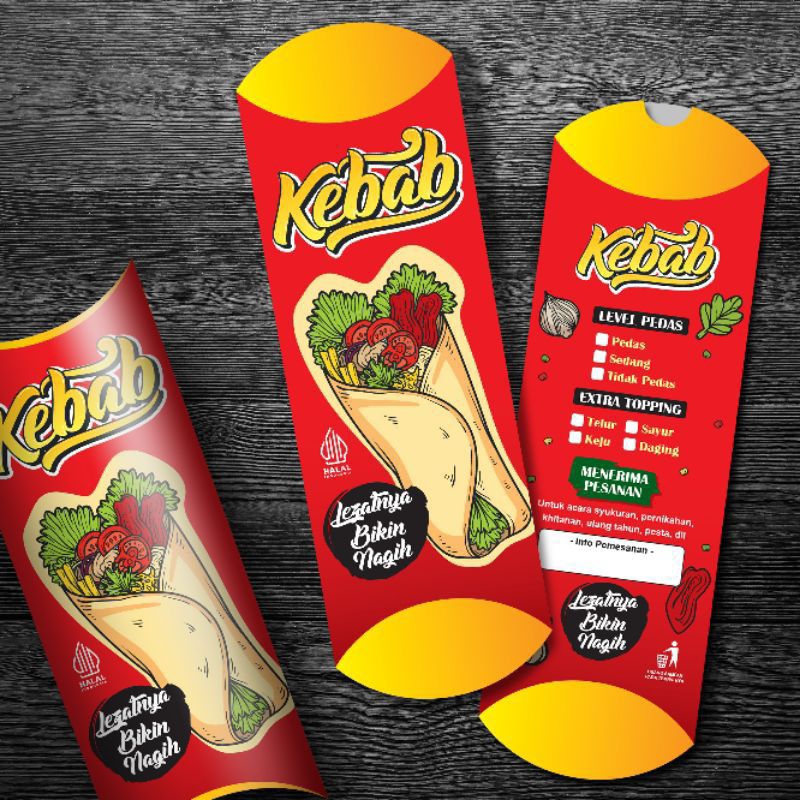 Jual box kebab premium 100 lembar / kemasan kebab premium / kertas kebab premium | Shopee Indonesia