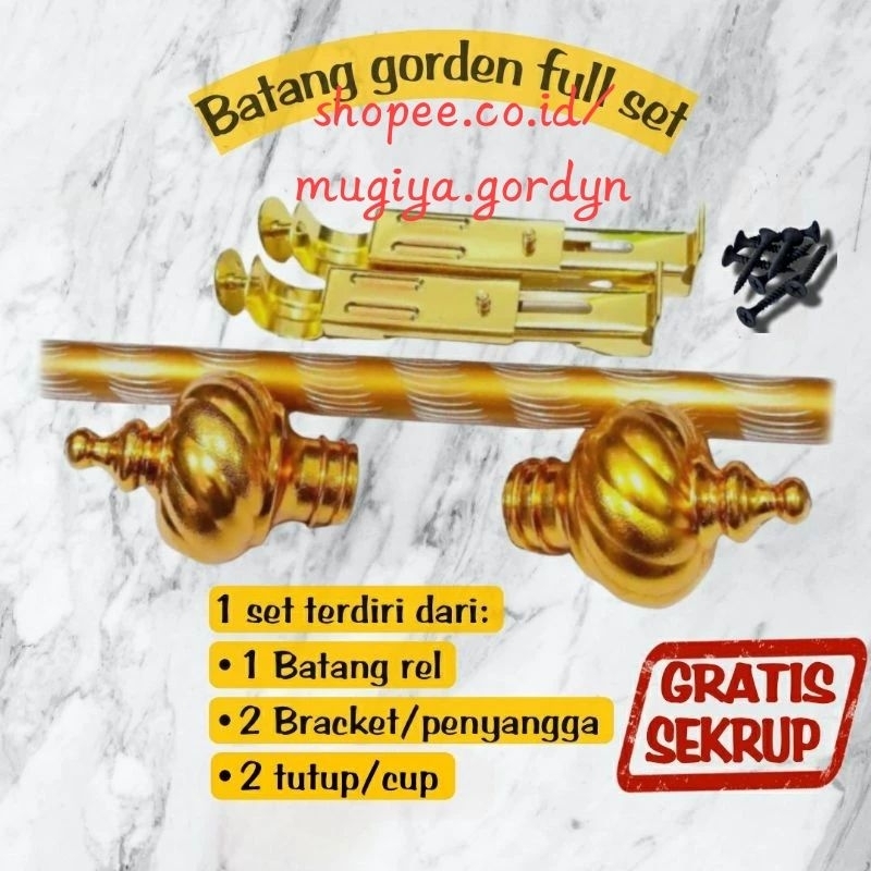 Jual batang besi Gorden fullset/tiang Gorden fullset/rell gorden/ besi ...