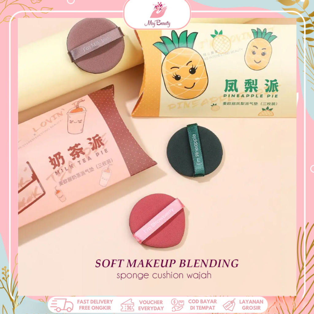 Jual MSY 3Pcs/7pcs Pack Spons Puff Bedak Busa Lembut Beauty Powder ...