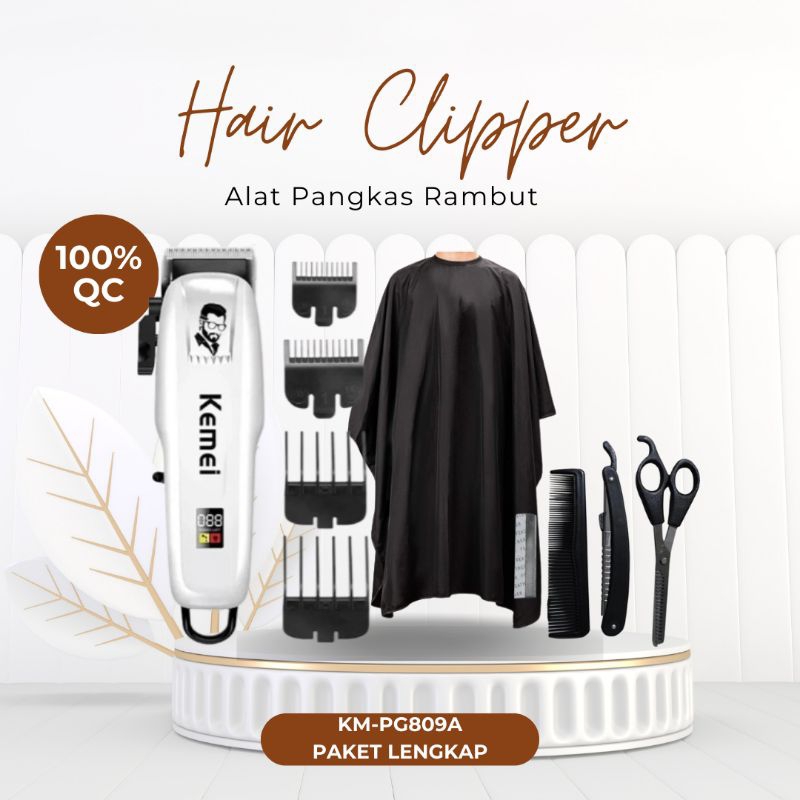 Jual Alat Cukur Pangkas Rambut Cas Set Lengkap Jubah Kip Gunting Sisir ...