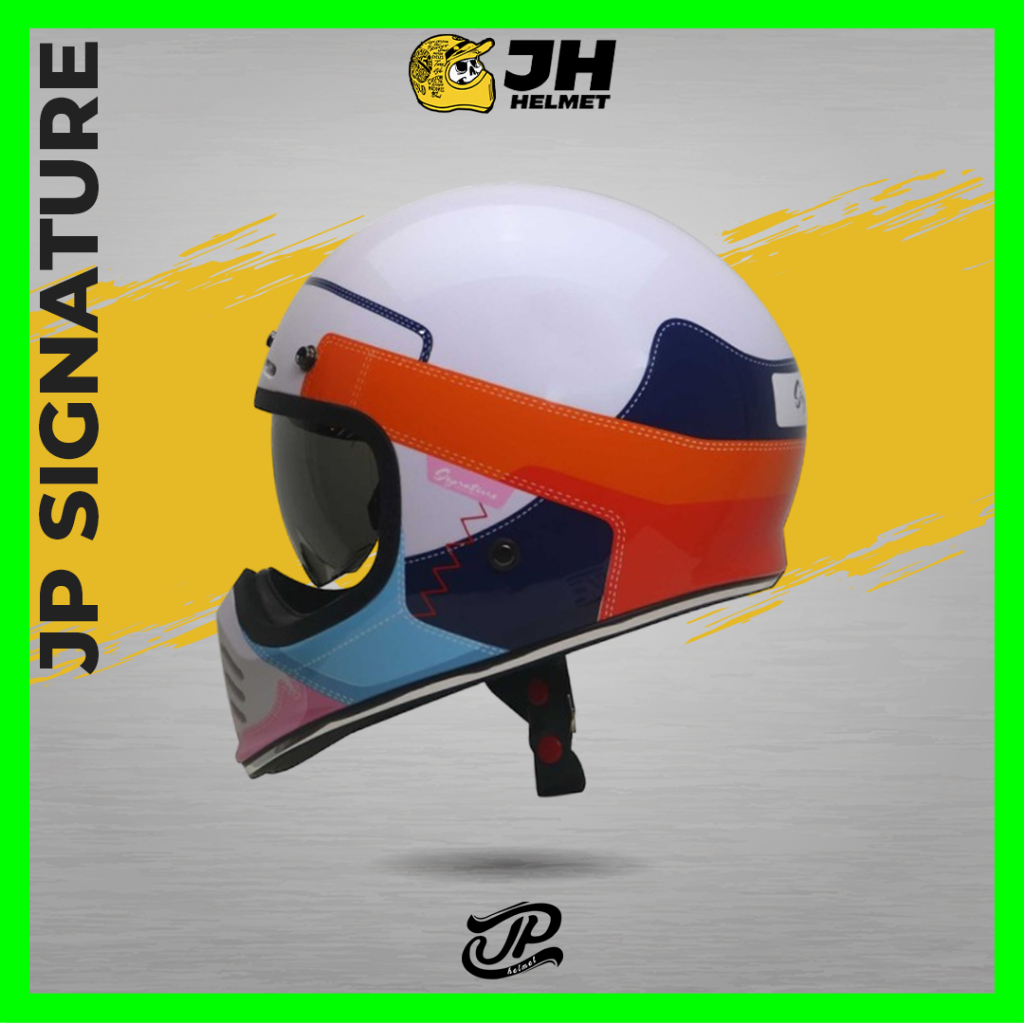 Jual Helm JP Signature Motif Airborn Pearl White Glossy | Helm Cakil ...