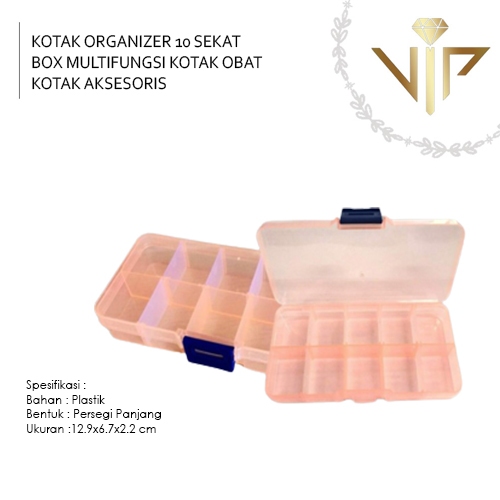 Jual VIP KOTAK ORGANIZER 10 SEKAT BOX MULTIFUNGSI KOTAK OBAT KOTAK ...