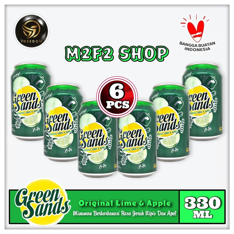 Jual Green Sands Lime Apple Minuman Bersoda Kaleng | Can - 330 ml (Kemasan 6 Pcs) | Shopee Indonesia