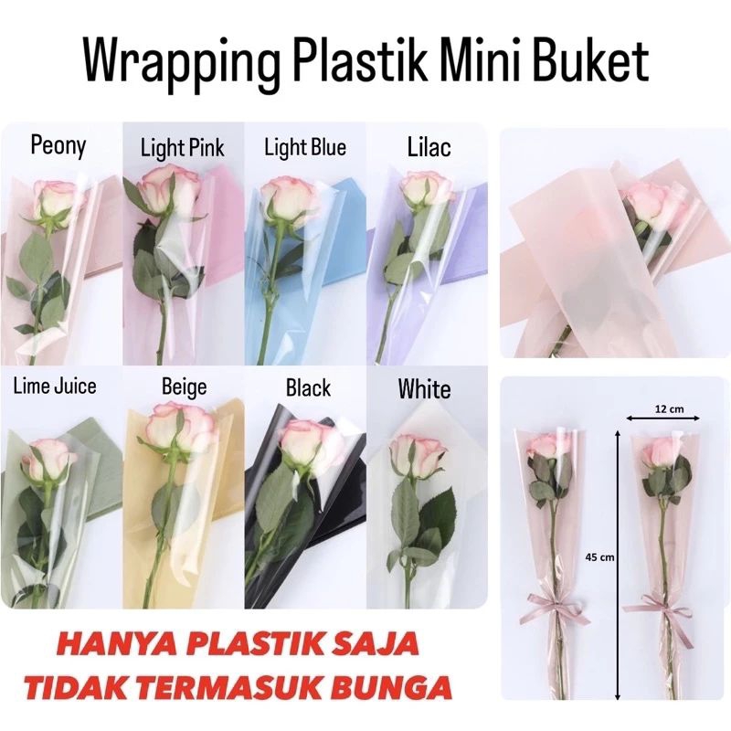 Jual Plastik wrapping bunga pertangkai | Shopee Indonesia