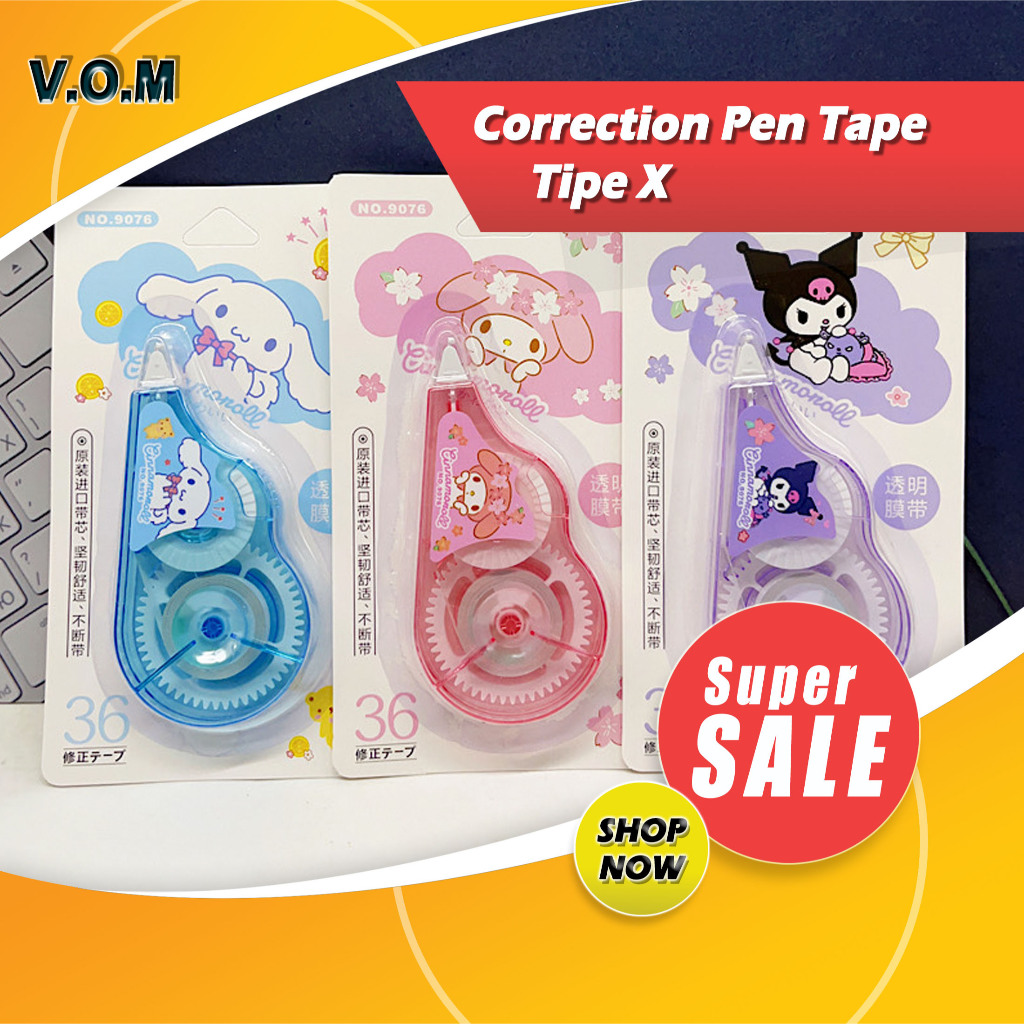 Jual Correction Pen Tape Tipe X Kertas Pita Label Roll Tipex Sekolah ...