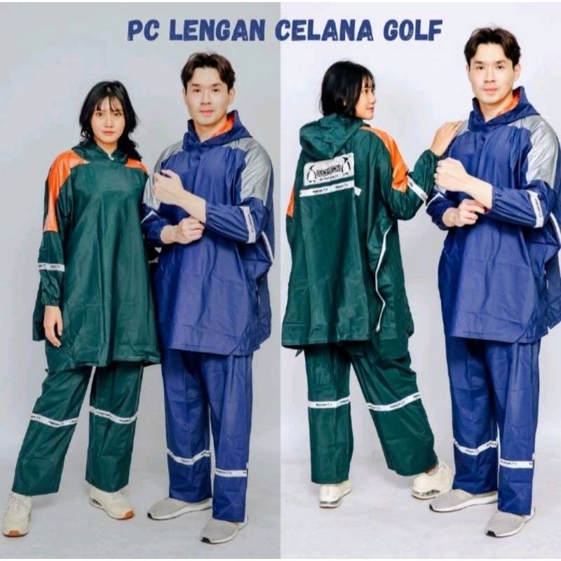 Jual JAS HUJAN PENGUIN SETELAN PONCO LENGAN CELANA KOMBINASI GOLF ...