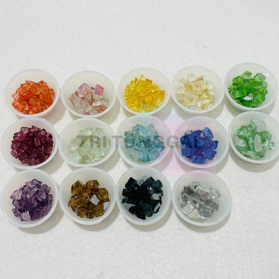 Jual Batu Kristal Crystal Chips Stone Padatan Mirror Gelas Glass Hiasan ...