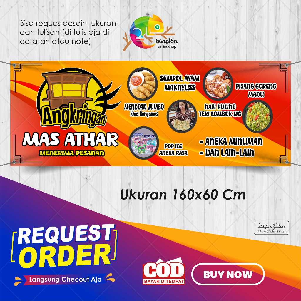 Jual Size 60x160 Cm Spanduk Banner Angkringan Keren Model Lanscape ...