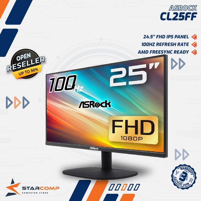 Jual ASRock Challenger CL25FF 24.5" IPS 100Hz 1ms AMD FreeSync LED Monitor | Shopee Indonesia