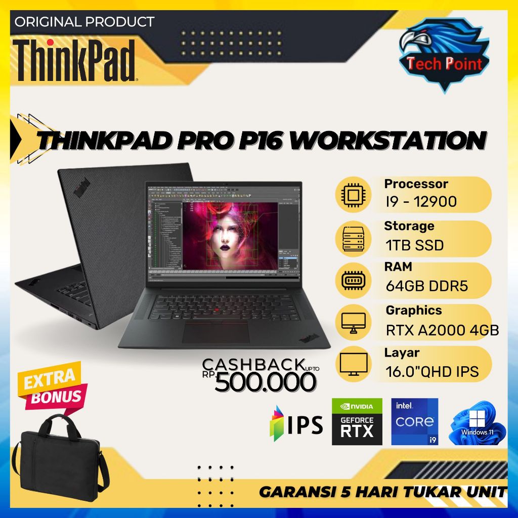 Jual Lenovo Thinkpad Pro P16 Workstation I9 12900 RTX A2000 4GB 64GB ...