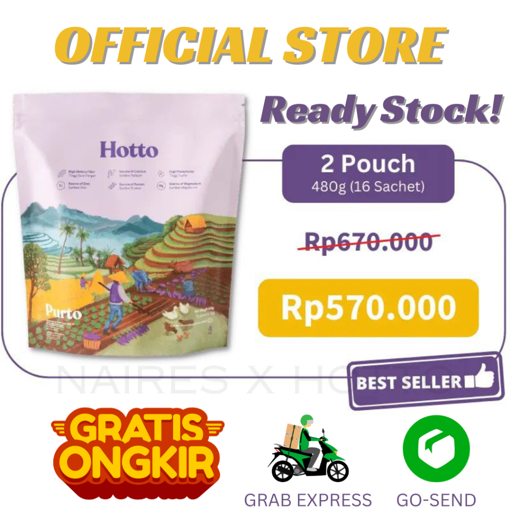 Jual HOTTO PURTO MULTIGRAIN READY STOCK - 1 POUCH (16 SACHET) | Shopee Indonesia