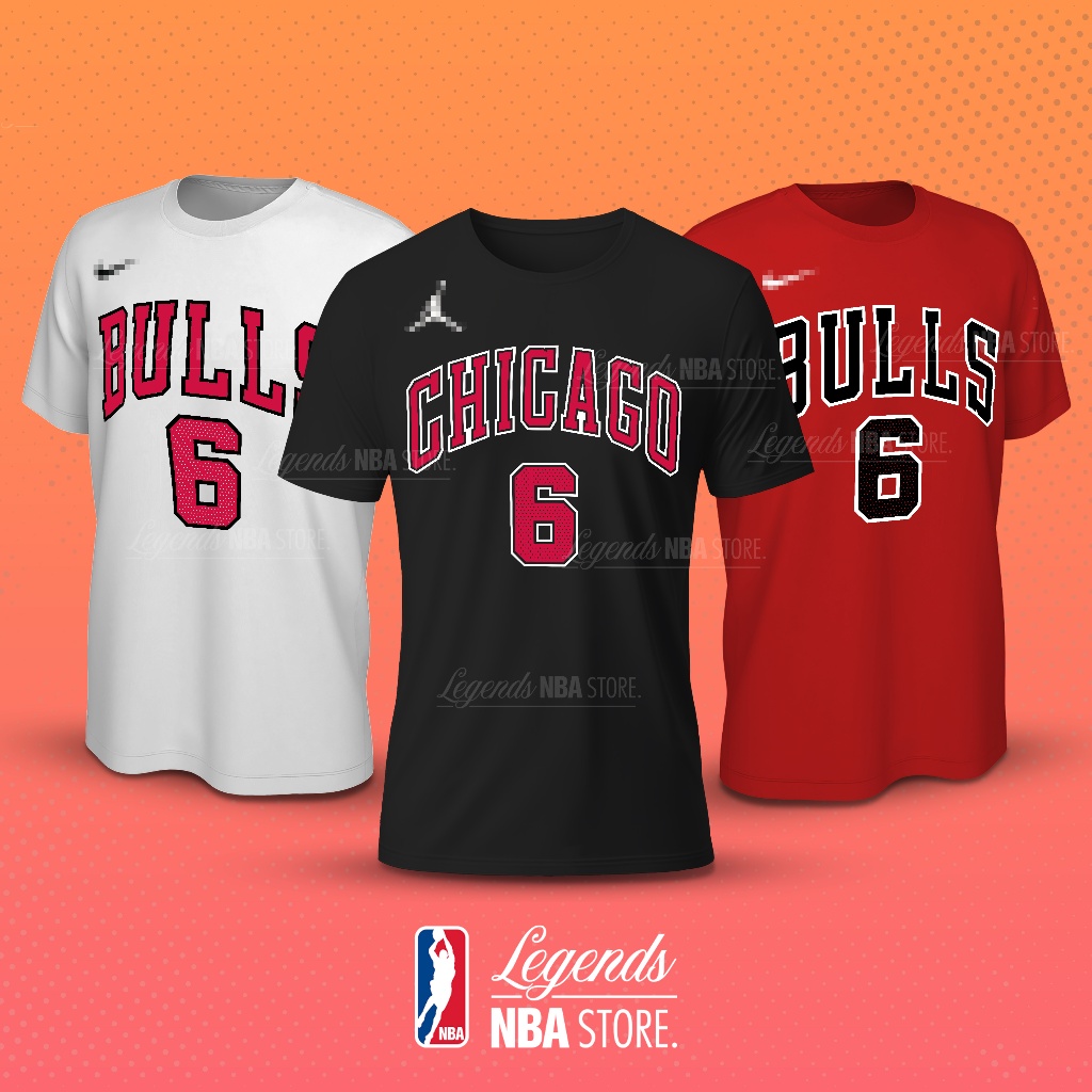 Jual Baju Basket Pria Wanita NBA T shirt basket Kaos Chicago Bulls No 6 ...