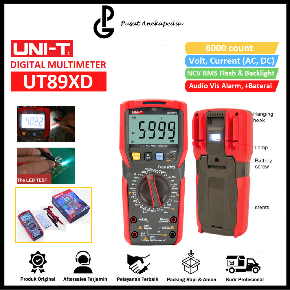 Jual UNI-T UT89XD Multimeter Multitester Avometer Voltmeter Digital UNI ...
