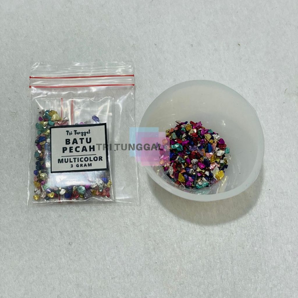 Jual Batu Krikil Pecah Kecil Besar Ukuran RANDOM 3 gr Glass Stone Isian ...