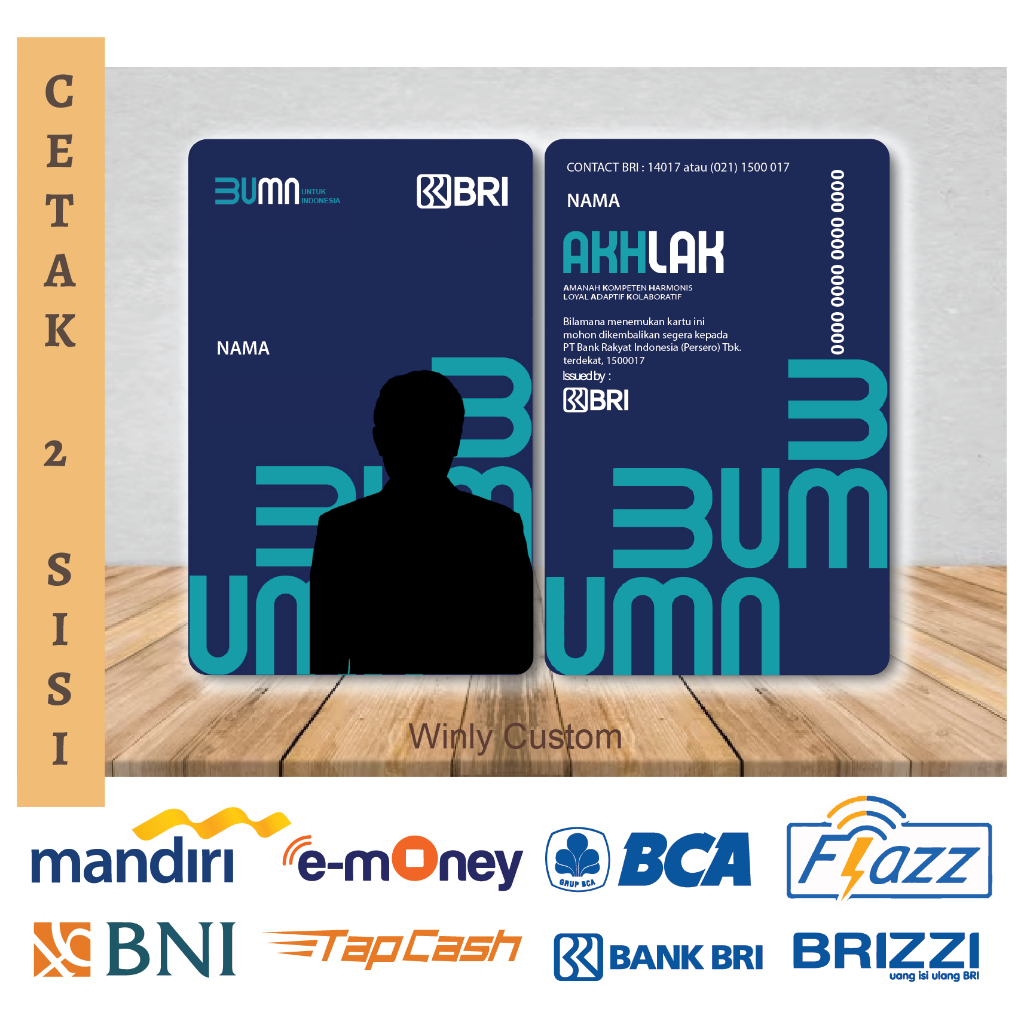 Jual KARTU E MONEY ID CARD BANK BRI KARTU PEGAWAI NEW BUMN E TOLL KARTU ...