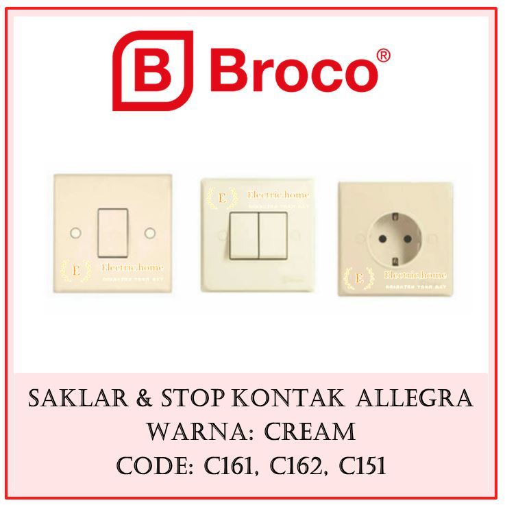 Jual BROCO IB Stop Kontak C151, Saklar Seri C162, Saklar Engkel C161 ...