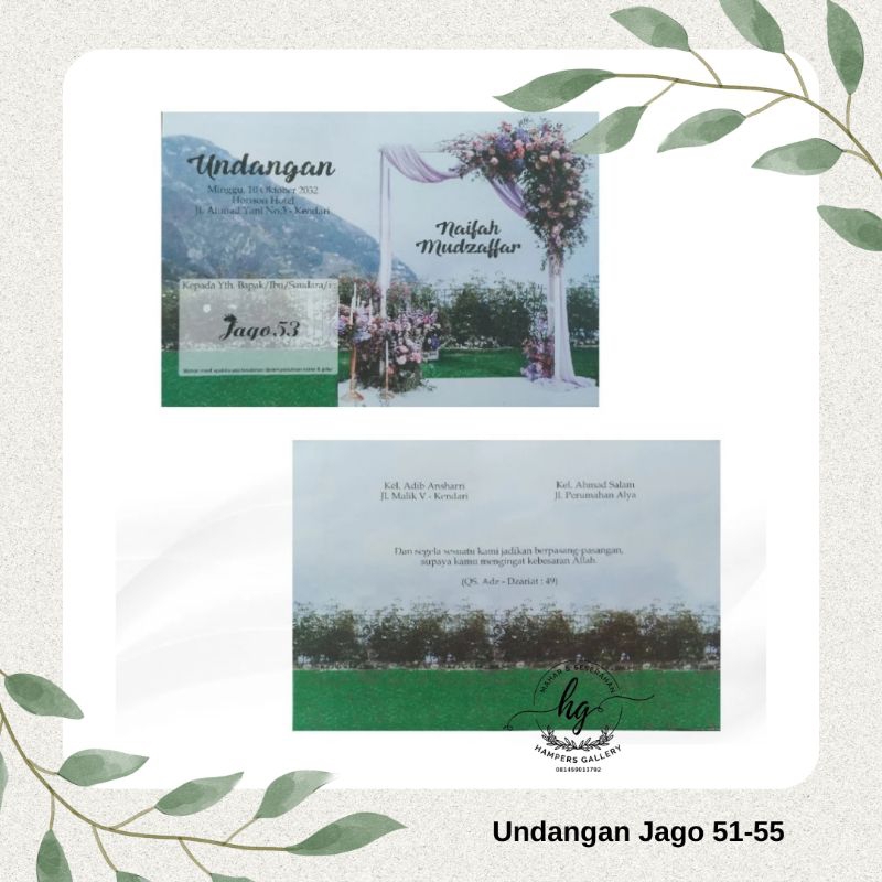 Jual Cetak Undangan Jago 51 52 53 54 55 Undangan Murah Blanko Undangan ...