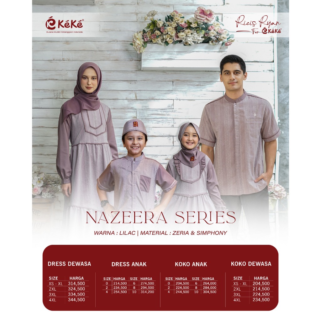 Jual Sarimbit Keke Nazeera Series Lilac | Shopee Indonesia