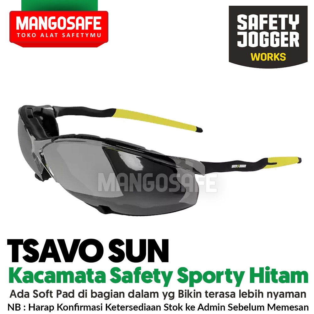 Jual Kacamata Safety Hitam TSAVO SUN Safety Jogger / Kaca Mata Kerja ...