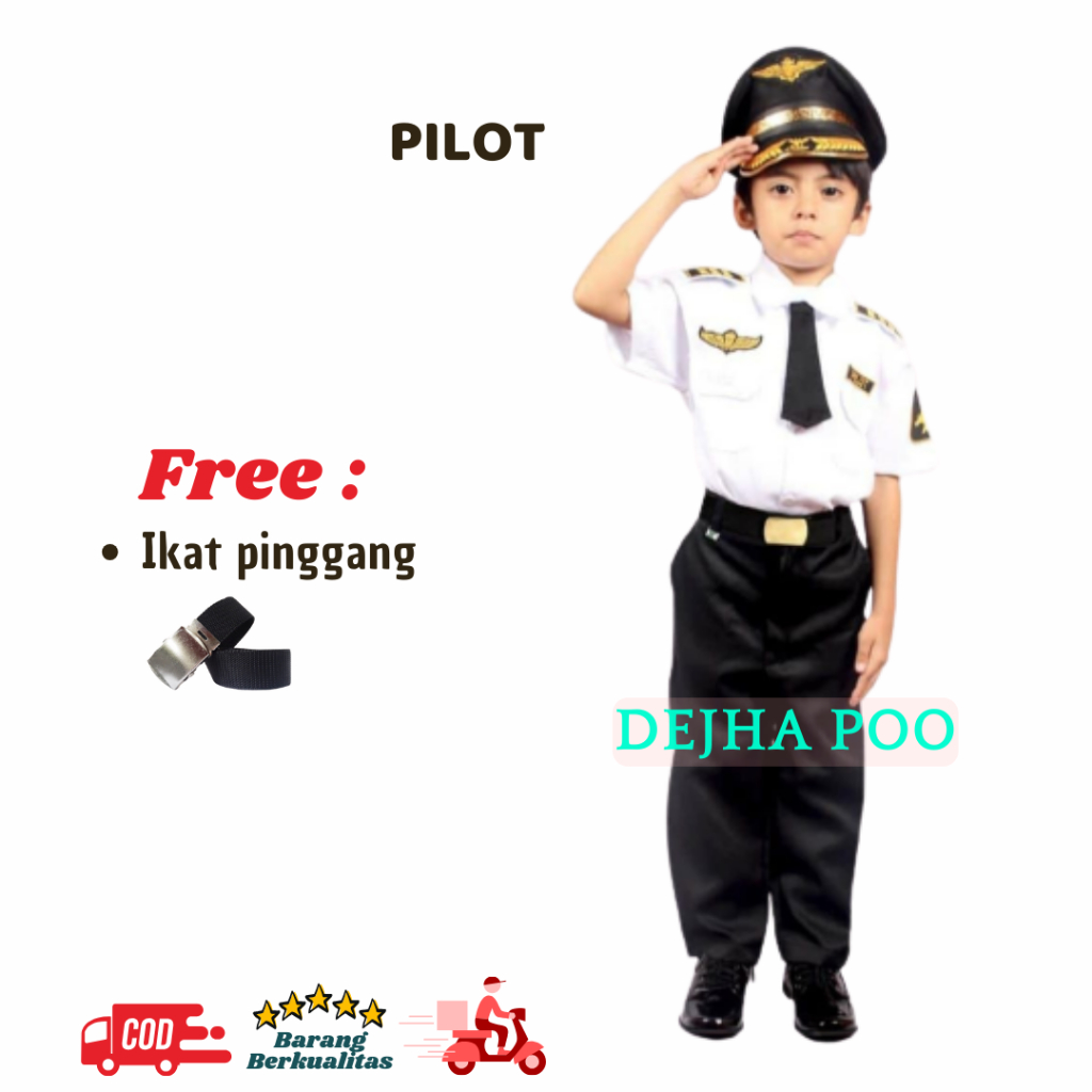 Jual Baju Seragam Pilot Baju Profesi Anak Laki-Laki Stelan Pilot Anak ...