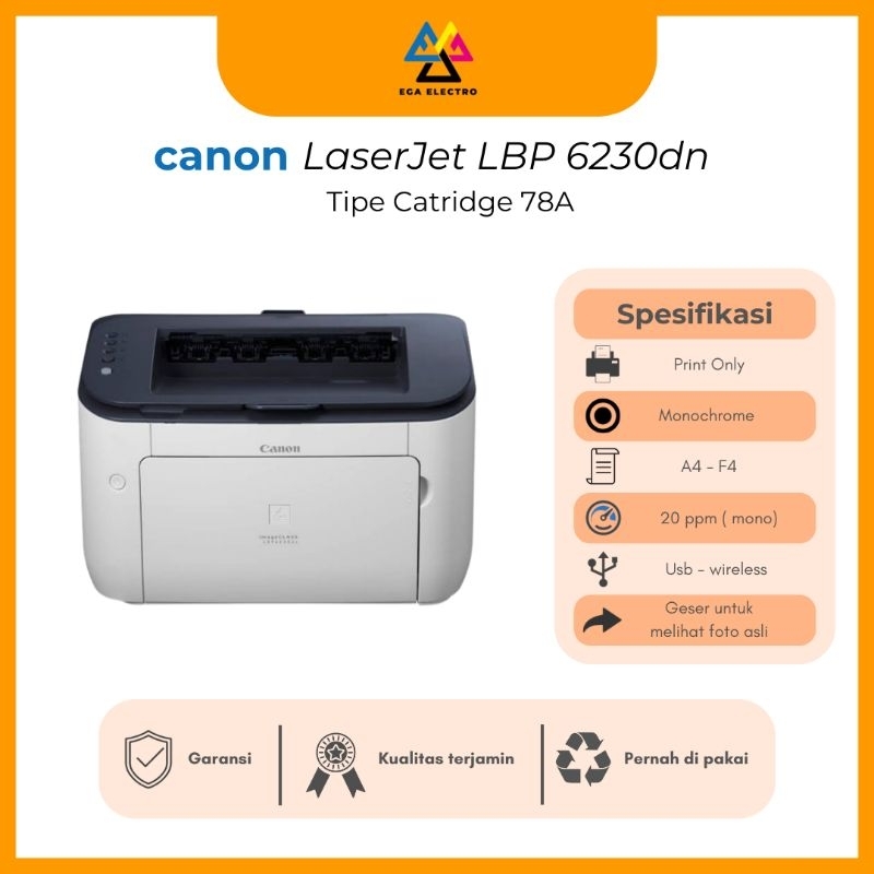 Jual Printer Canon LBP 6230 DN catridge 78A duplex network printer laserjet printer kalkir dan ...