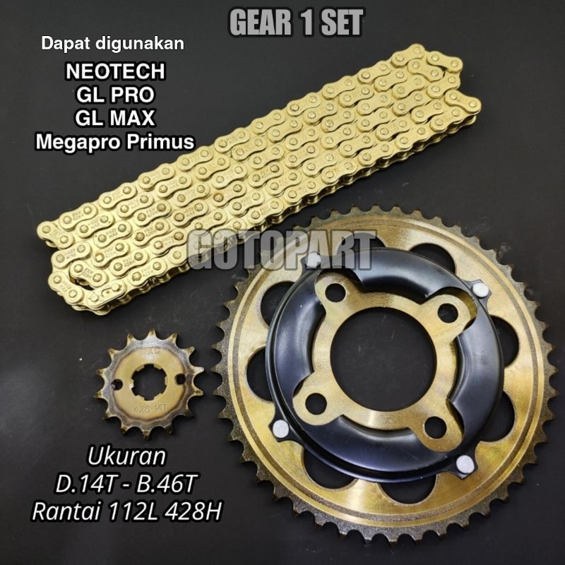 Jual Gear Gir set Neotech Megapro Primus GL PRO GL MAX Gigi tarik ...