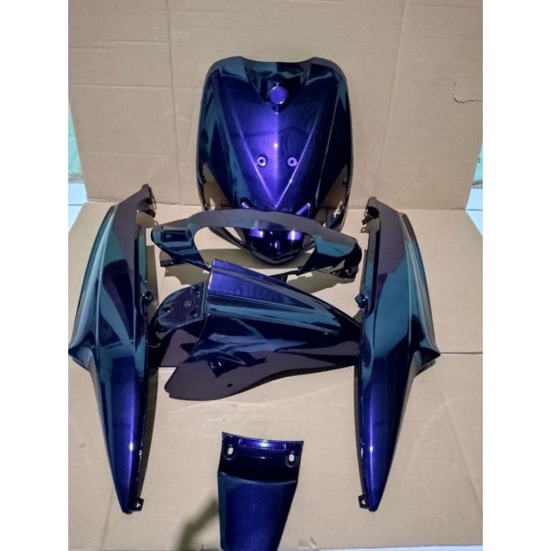 Jual Cover full body halus Yamaha Mio sporty warna Moonlight blue/hitam ...