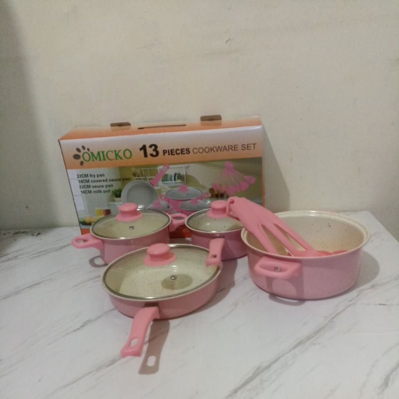 Jual set panci isi 13 pcs /cookware set penggorengan omicko | Shopee ...